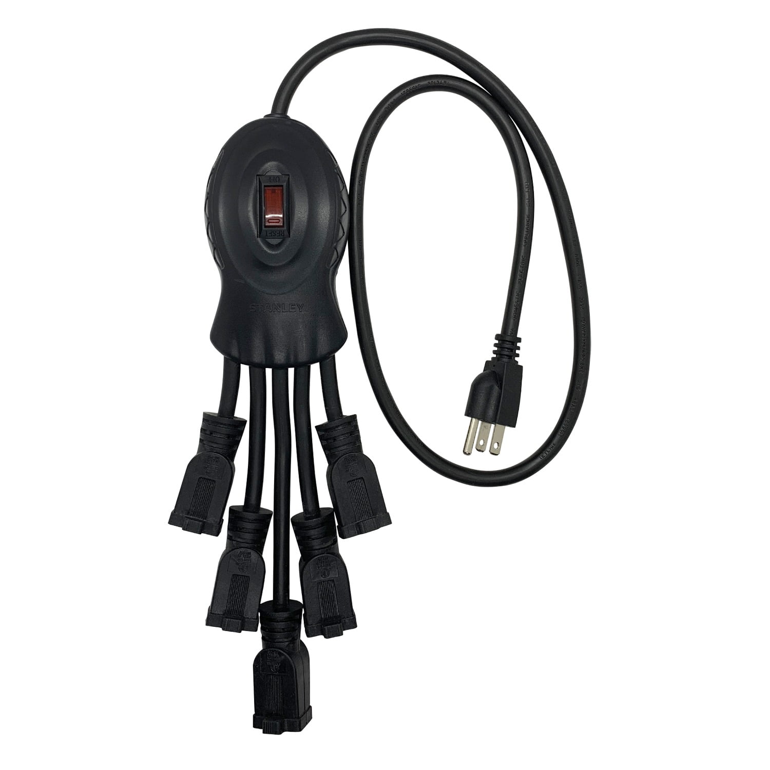 STANLEY 31503 Powersquid 5-Outlet Cord Multiplier (Black) - Walmart.com