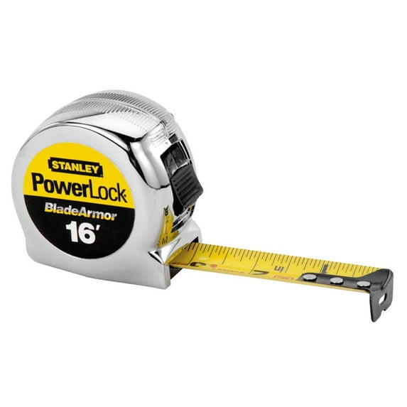 STANLEY 33-516 Tape Measure 16 ft L x 1 in W Blade Steel Blade Chrome ...