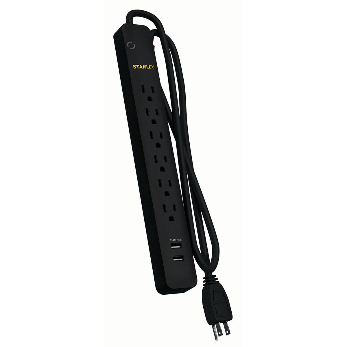 STANLEY 33251 400 Joule SurgeMax 2 USB 6-Outlet Power Strip, Black ...