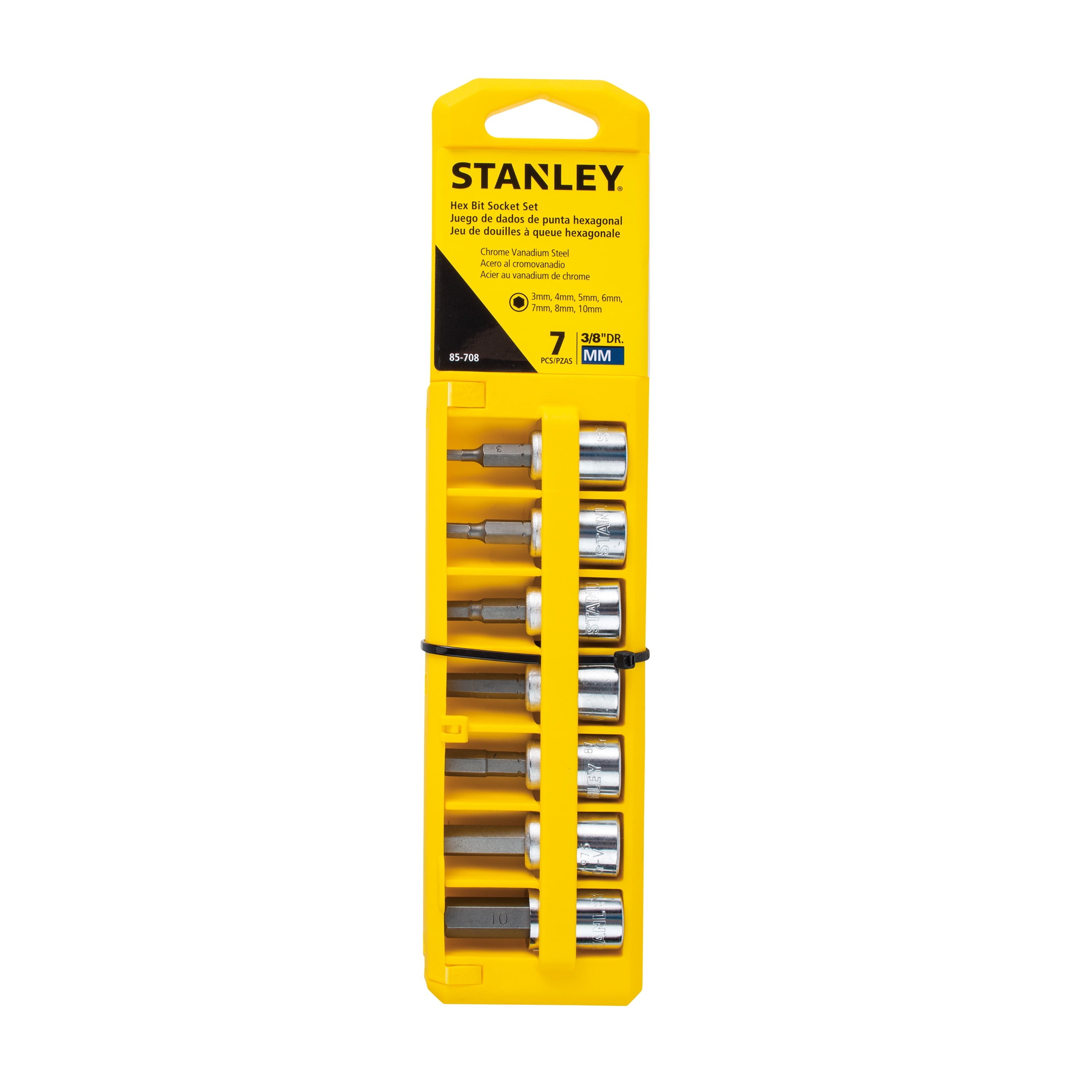 STANLEY 85-708, 3/8-inch Full Polish Chrome Finish Socket Wrench & Set ...