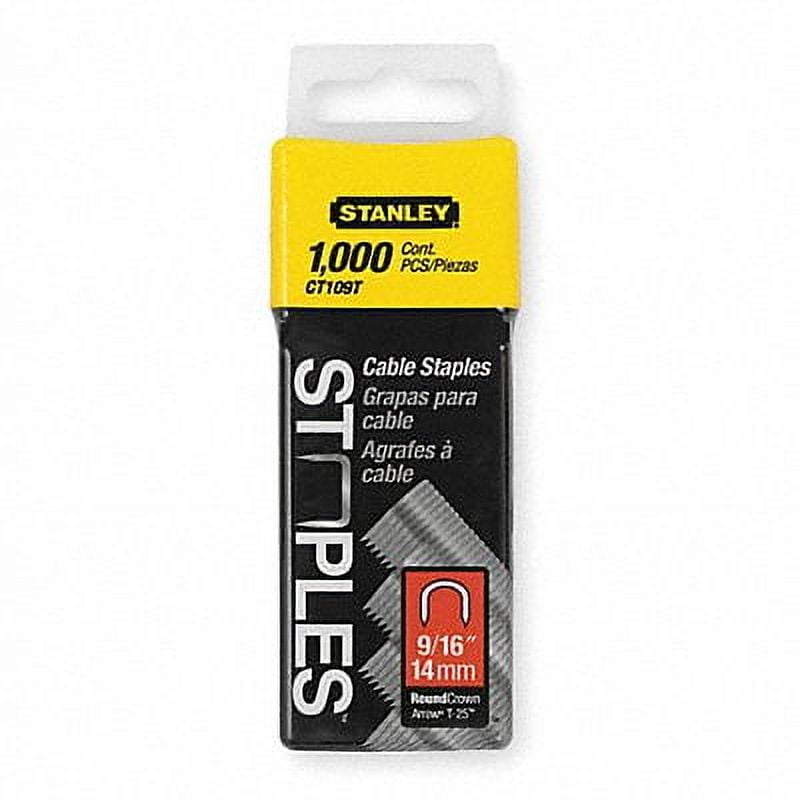 STANLEY CT109T 9/16-Inch Cable Staples, 1000 Ct - Walmart Business Supplies