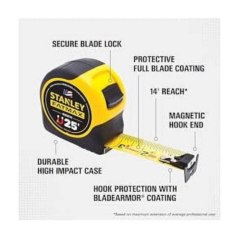 FATMAX Tape Cc 25Ft Magnetic Hook (FMHT33865L) - Walmart.com