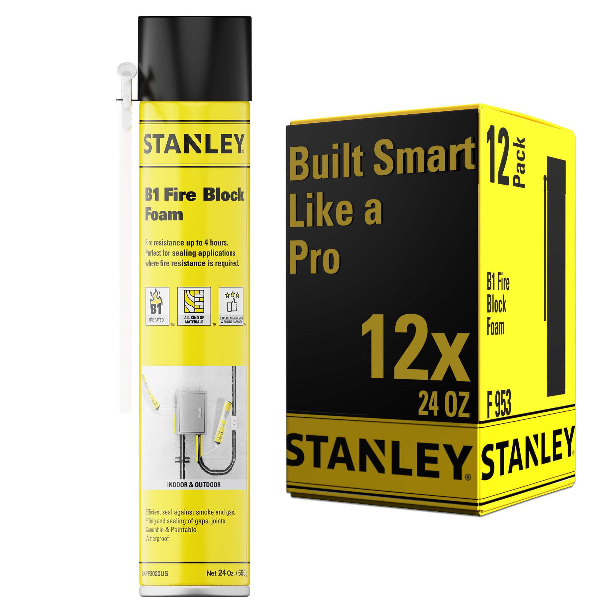 Stanley Fire Block Foam Sealant - Orange Fire Rated Insulation Spray ...