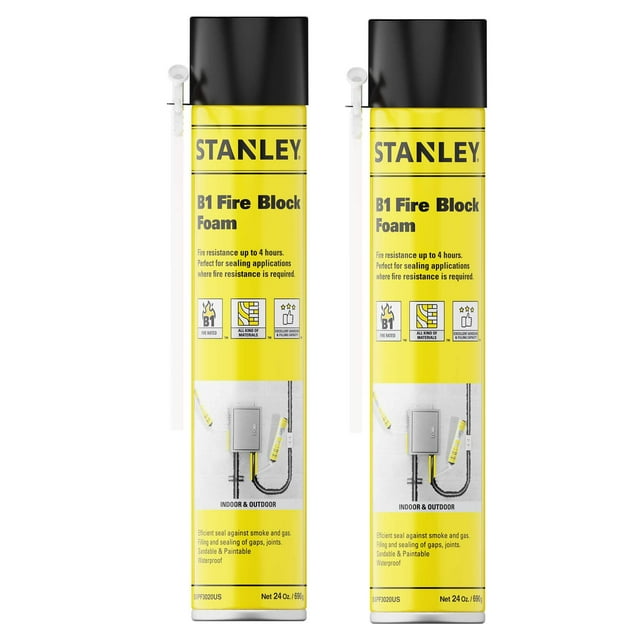 Stanley Fire Block Foam Sealant - Orange Fire Rated Insulation Spray ...