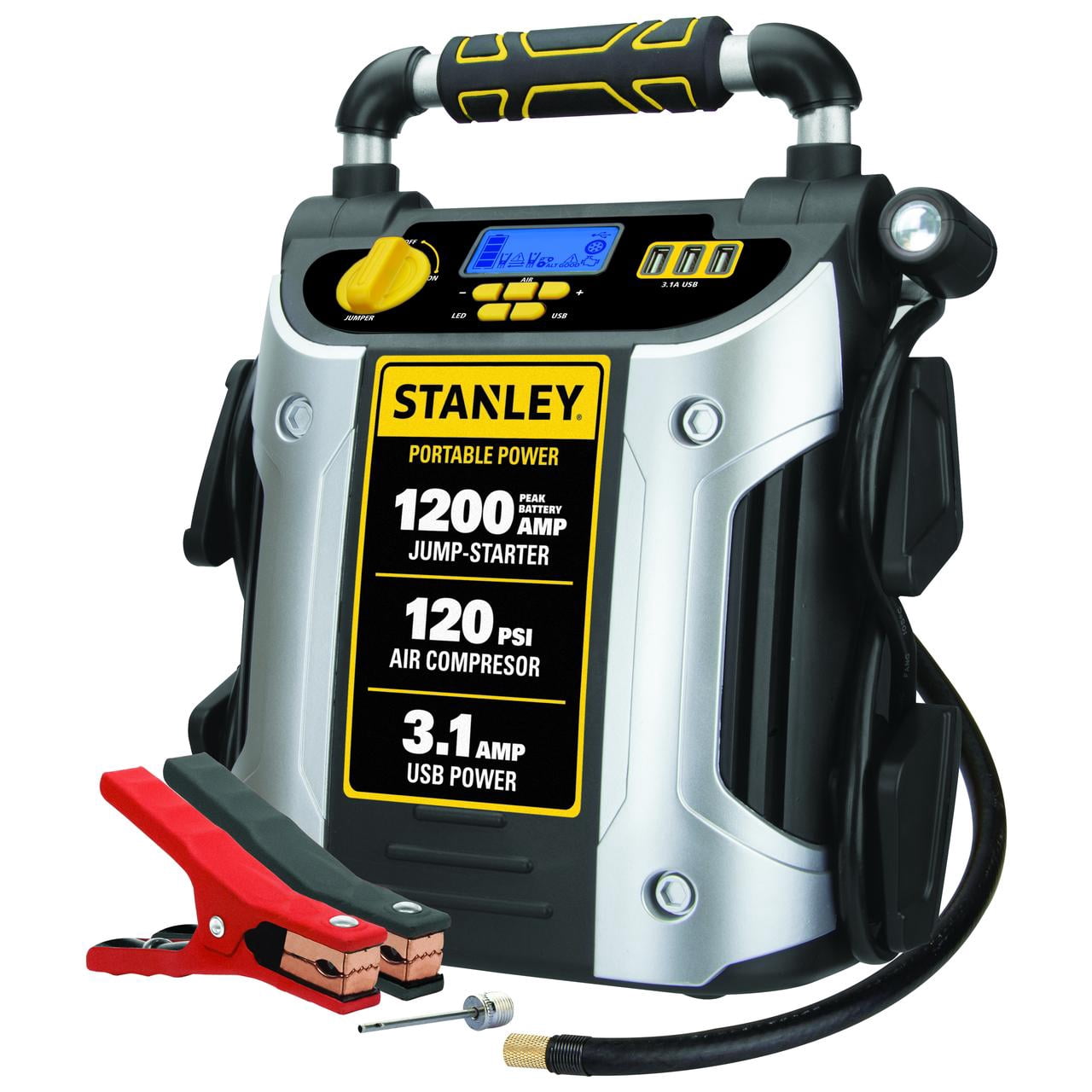 STANLEY, Car Jump Starter, J5C09D, 1200 Peak Amps with Air Compressor ...