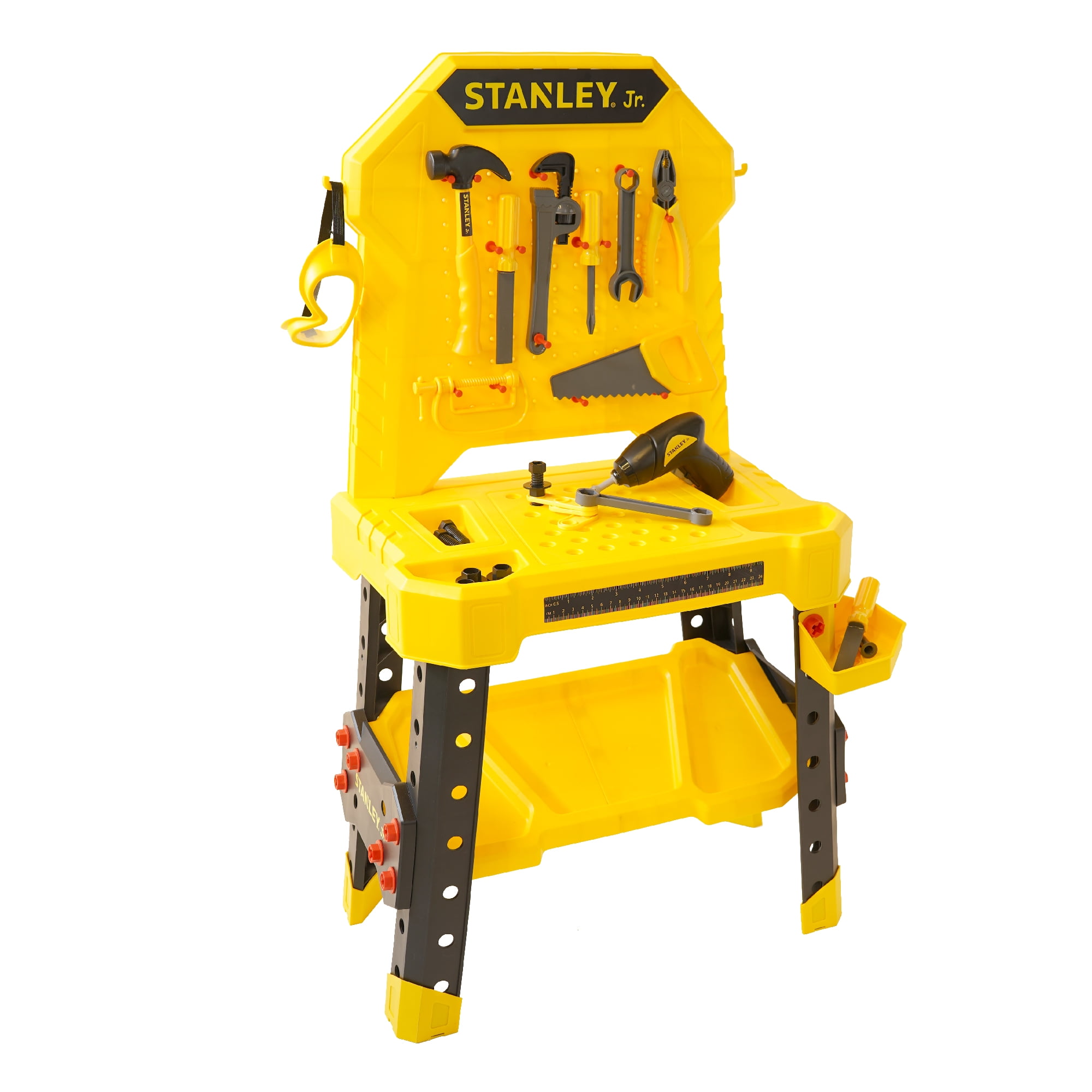 STANLEY Jr. Kids Pretend Play Workbench, Power Drill & Children's ...