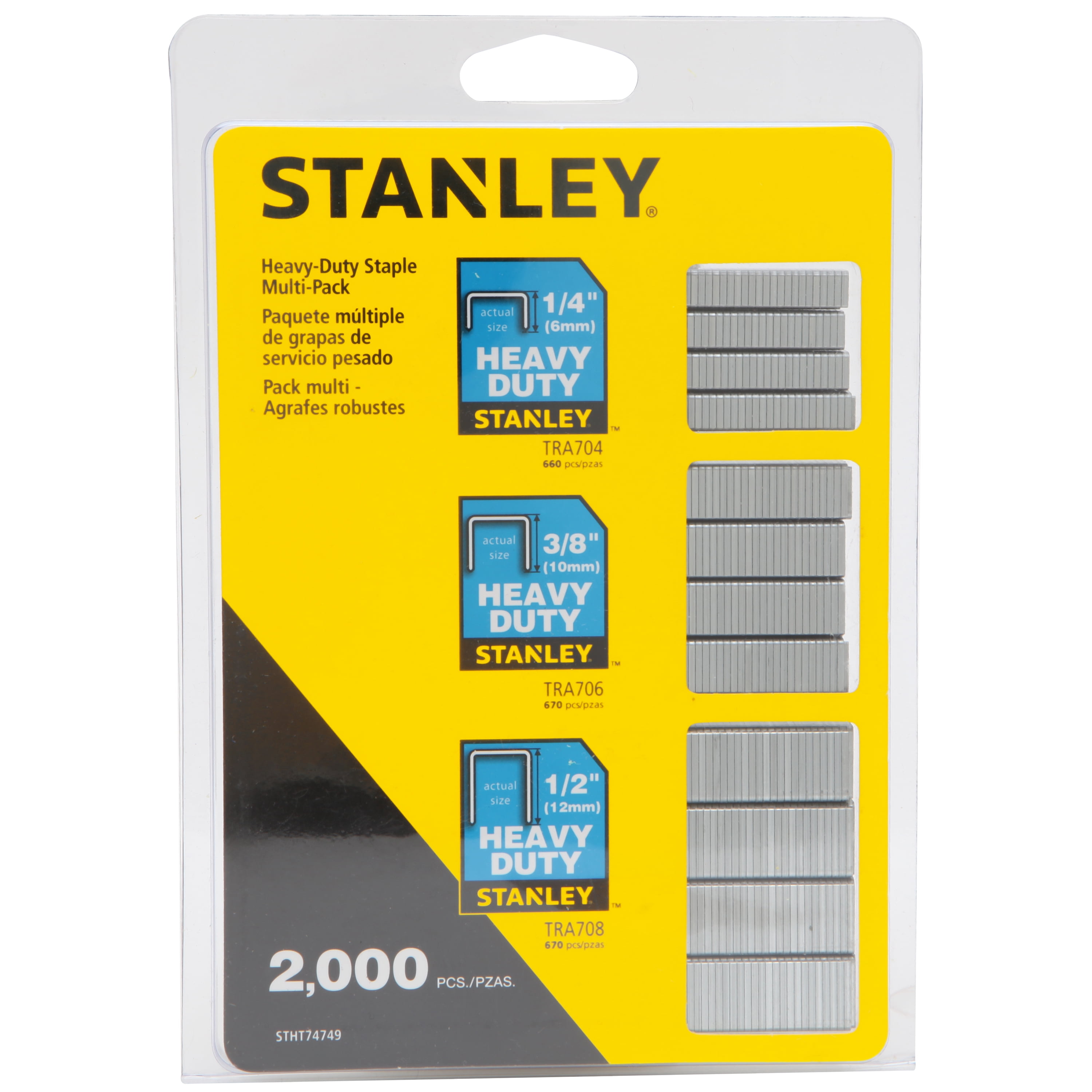 STANLEY STHT74749 Heavy Duty Assortment Staples, 2000 Count - Walmart.com