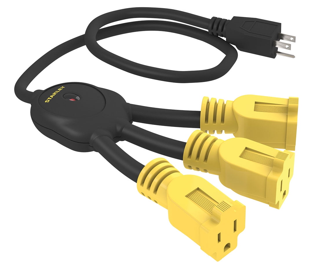 STANLEY W31497 Power Squid Mini Flexible 3 Cord Outlet Multiplier,Black ...