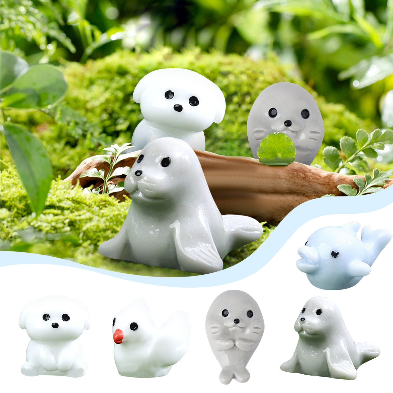 STAOEDU 20 Pcs Mini Resin Animals Garden Decor | Green Resin Animals ...