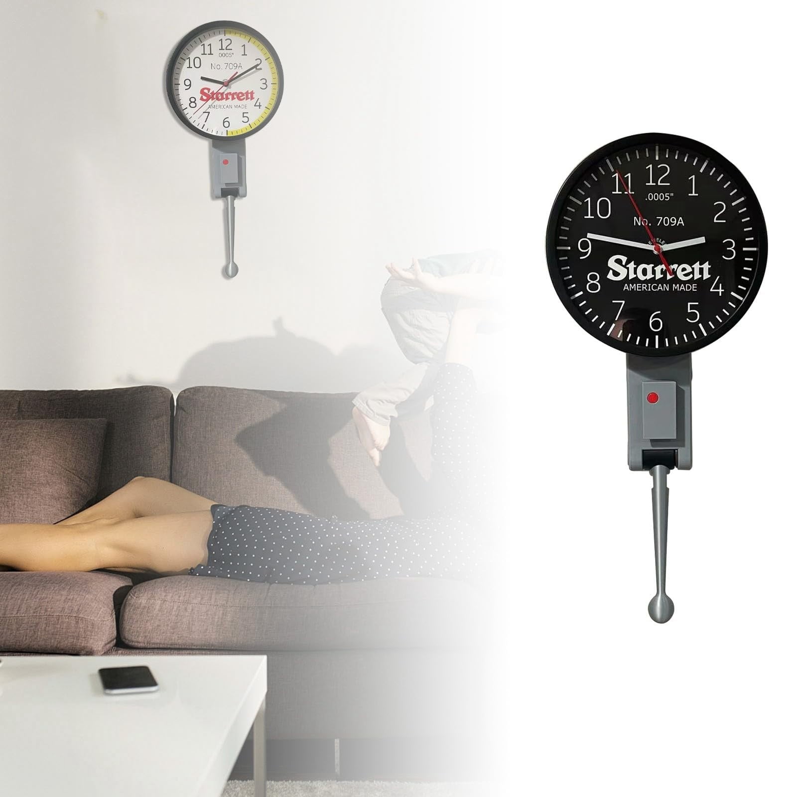 STAOEDU 8 Inch Dial Indicator Wall Clock, Quality Resin Material Round ...