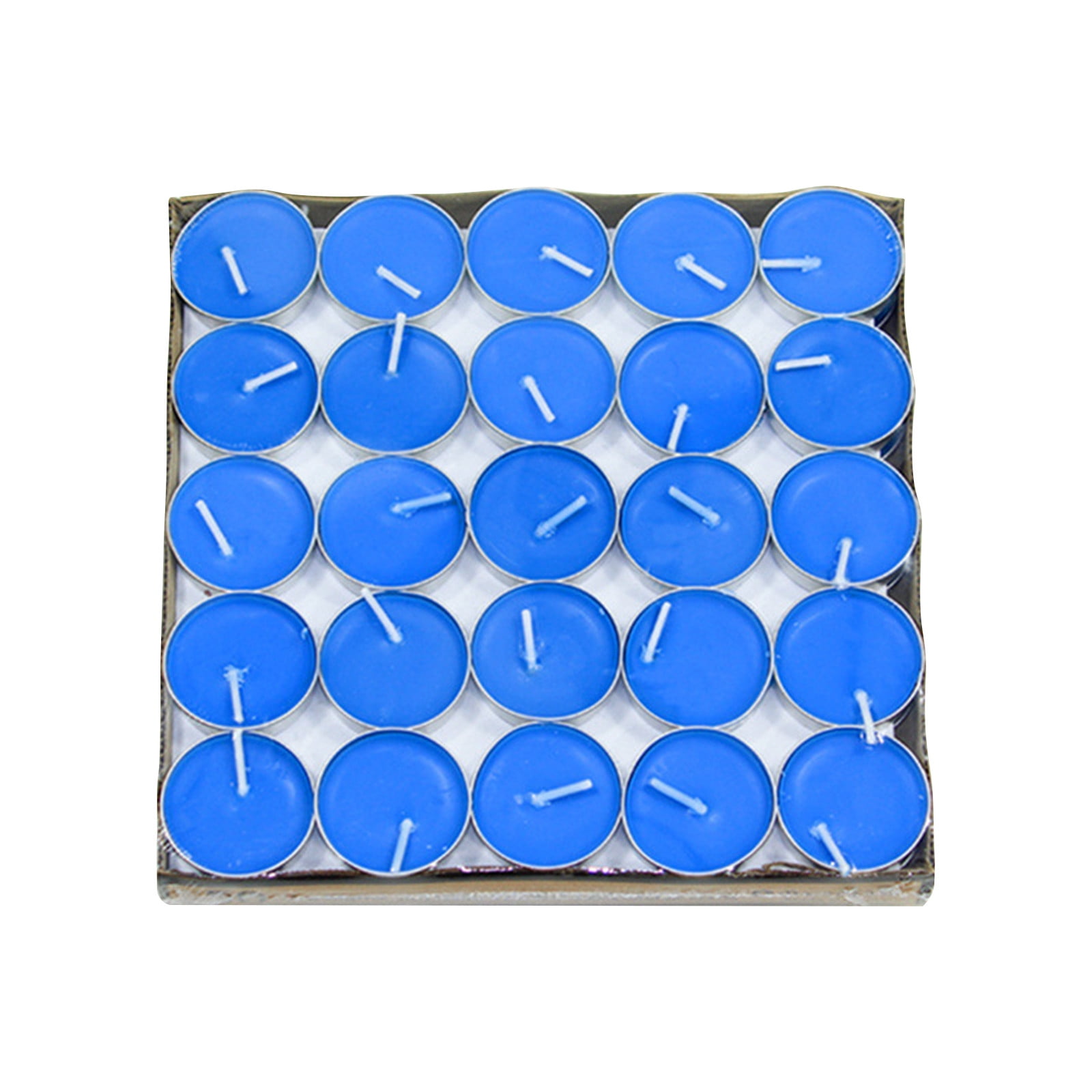 STAOEDU Blue Unscented Indoor/Outdoor Tealight Candles, 50 Count, Tea ...