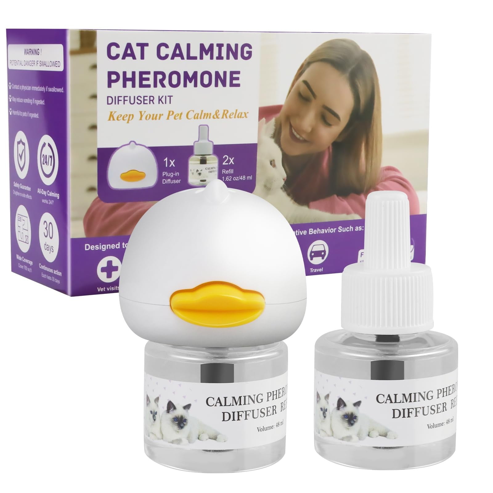 STAOEDU Calming Diffuser Kit (with 2 Refills),Plug-in Pheromone Calming ...