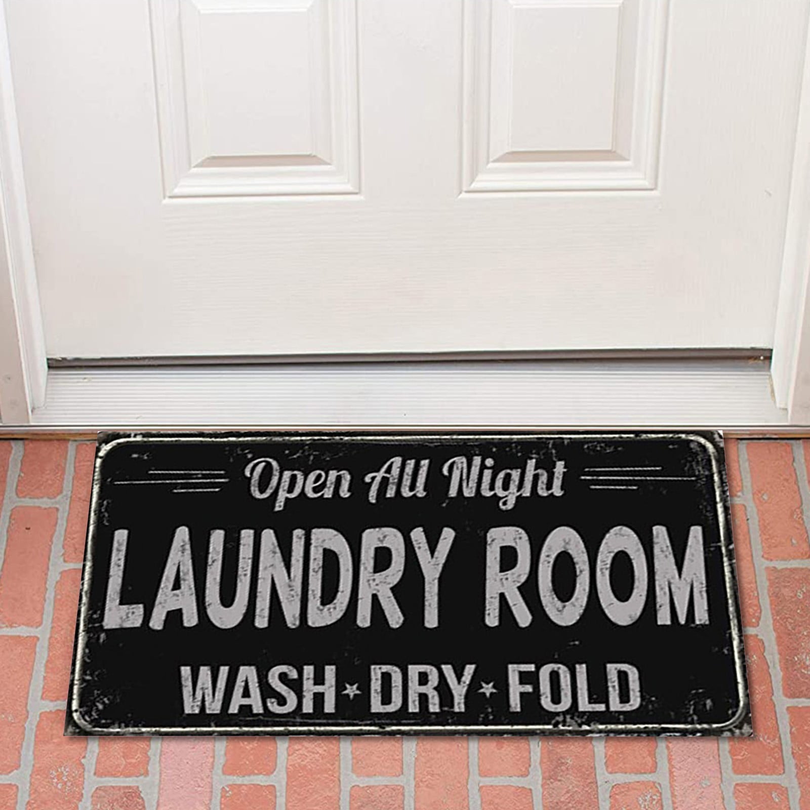 STAOEDU Checkered Border Laundry Room Rug Non-Slip Rubberback Laundry ...