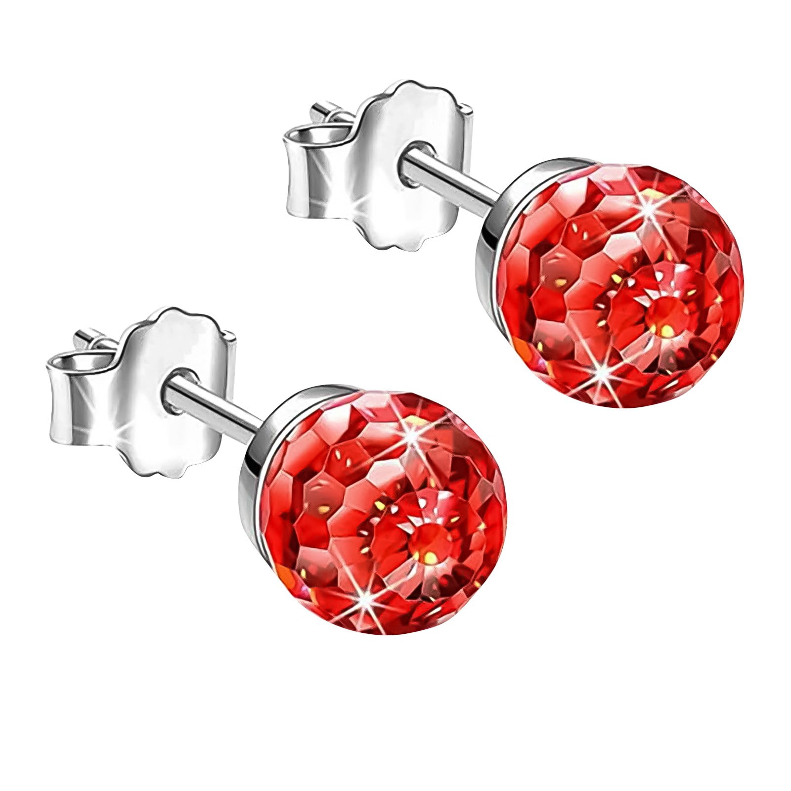 STAOEDU Crown Setting Created Opal Solitaire Crown Stud Earrings Silver ...