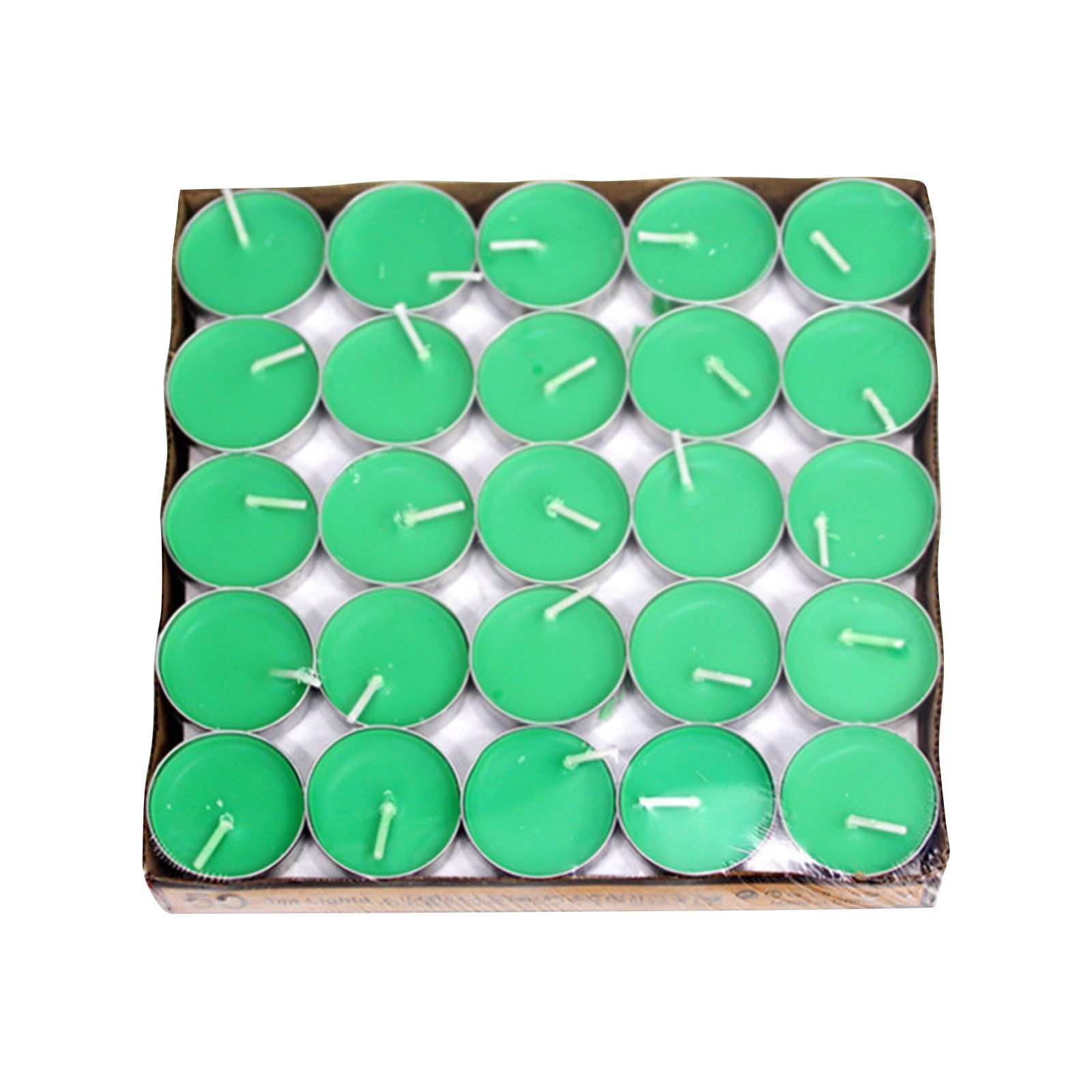 STAOEDU Green Unscented Indoor/Outdoor Tealight Candles, 50 Count, Tea ...