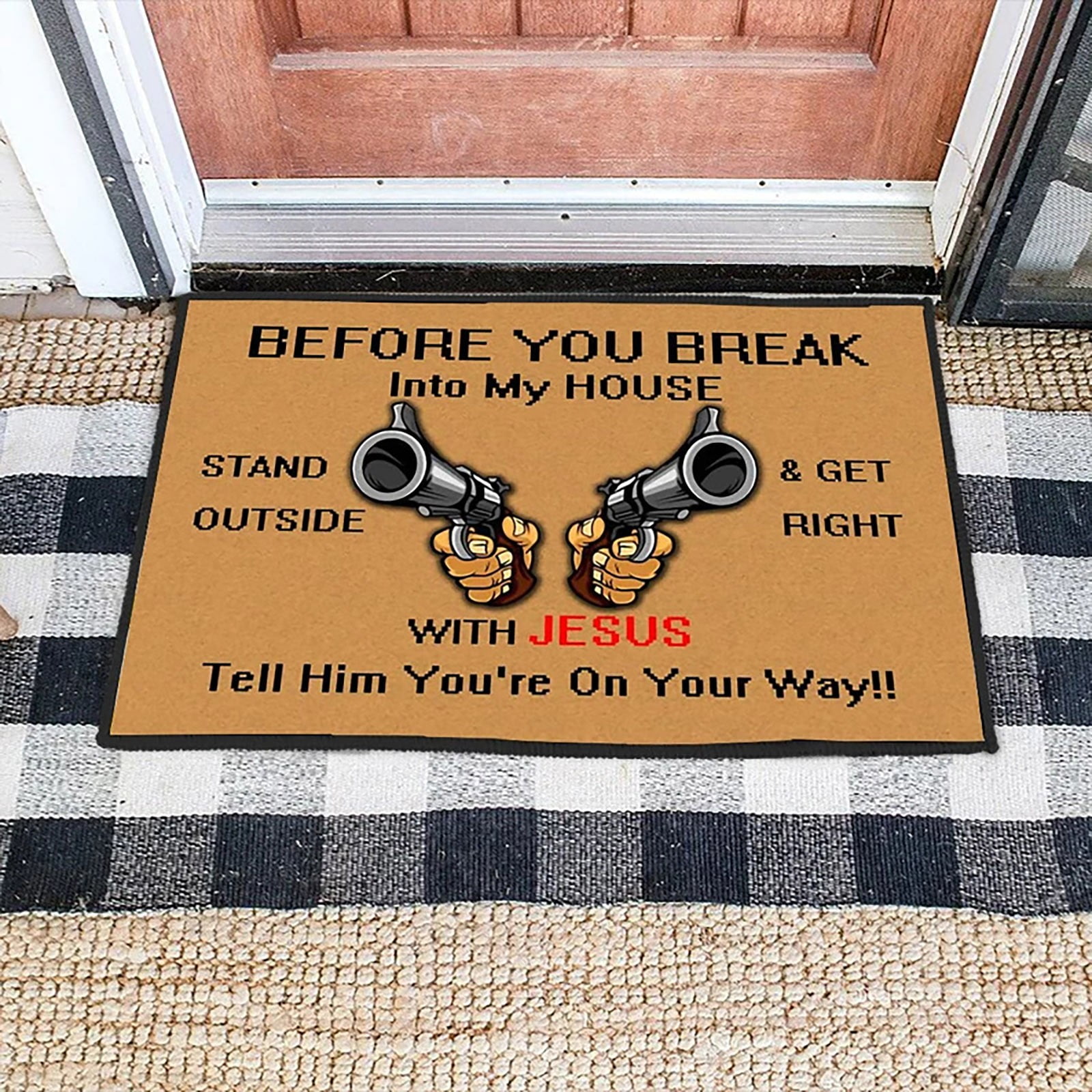 Staoedu Home Fashions Farmhouse Living Coir Outdoor Doormat Natural Entry Mat Front Door Decor