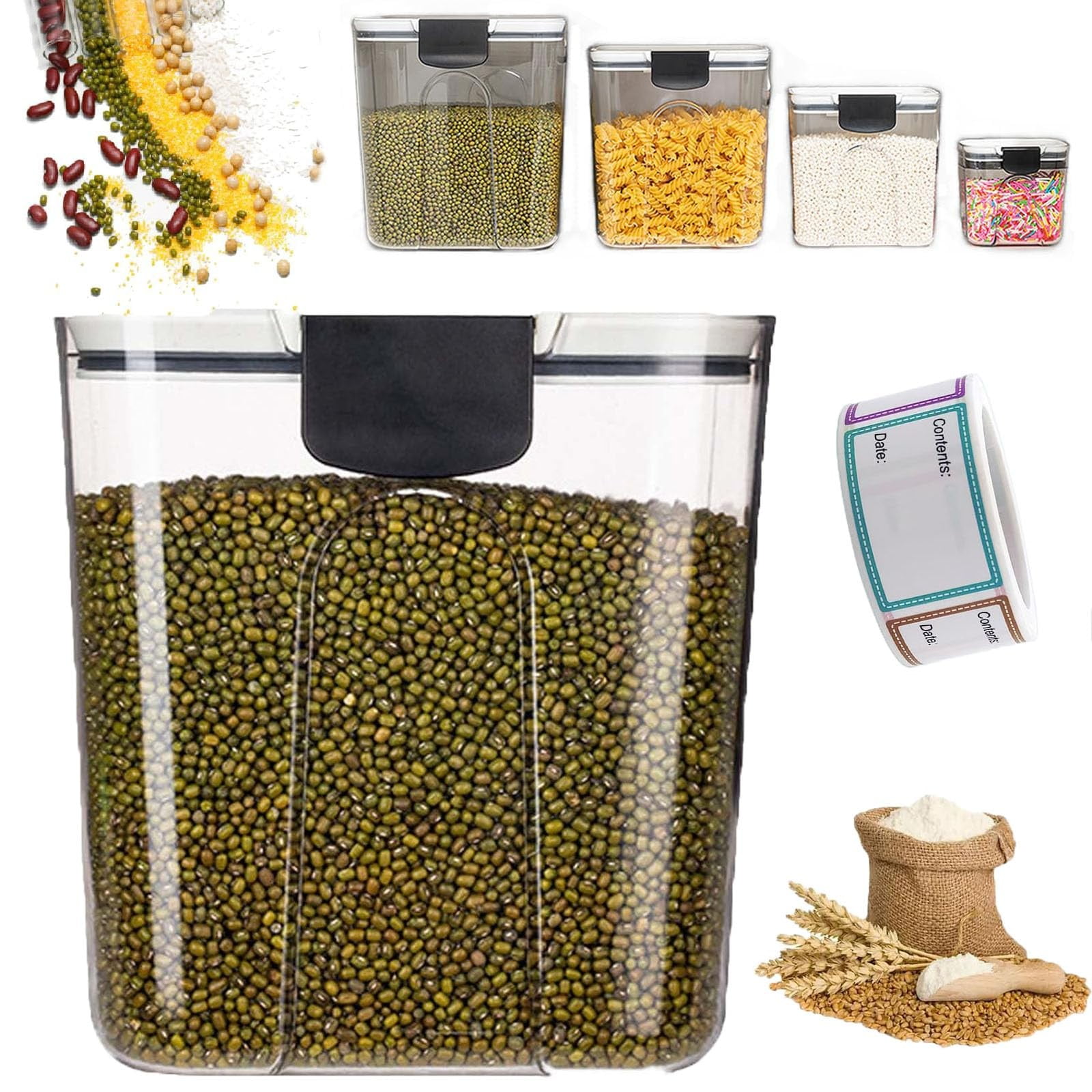 STAOEDU Large Food Storage Containers 4.6L ,BPA Free Plastic Airtight ...