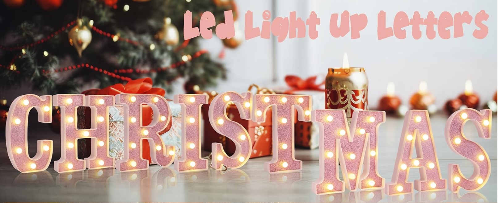 STAOEDU Led Light Up Letters, Pink Marquee LED Letter Lights 26 ...