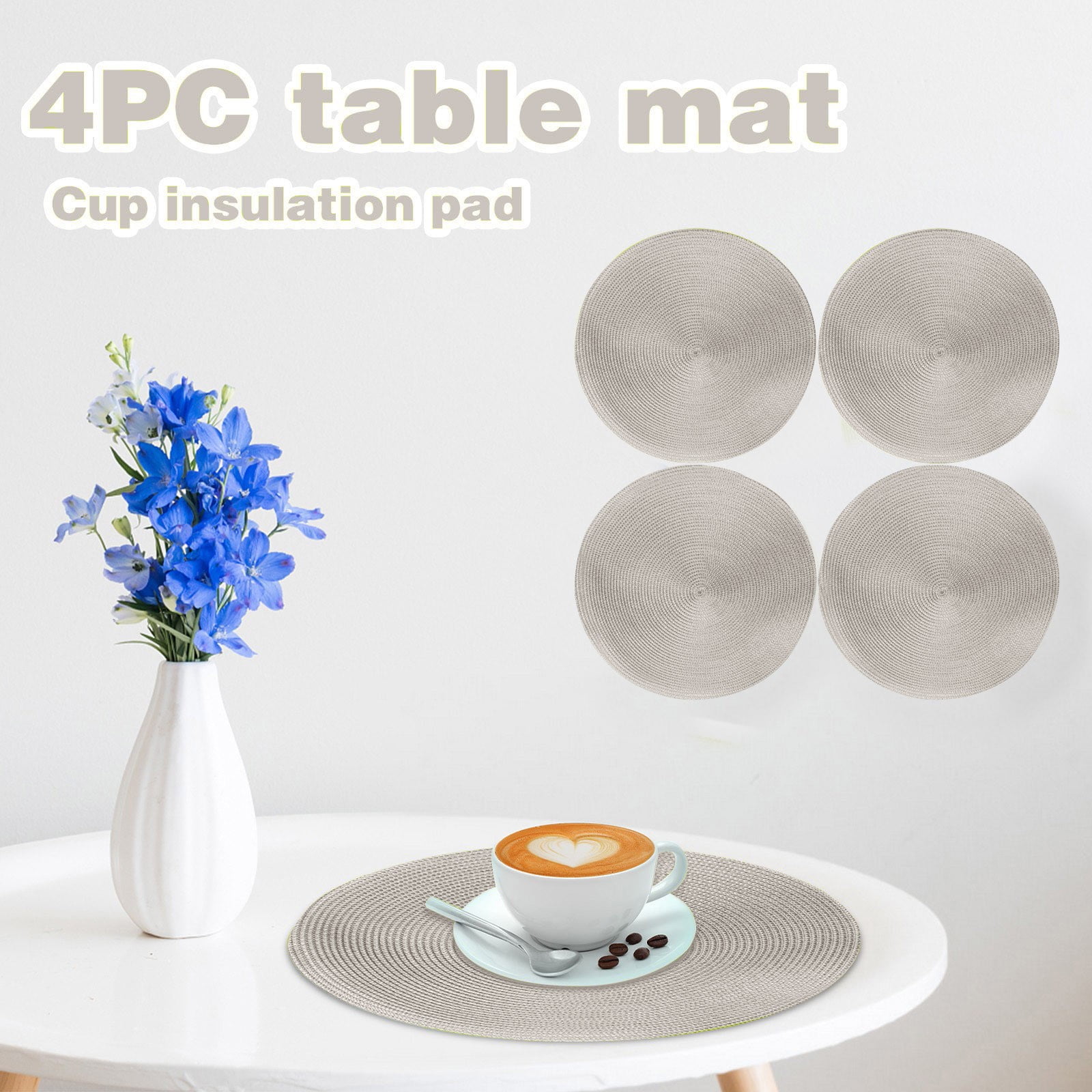 STAOEDU Round Braided Placemats 38cm Round Table Mats for Dining Tables ...