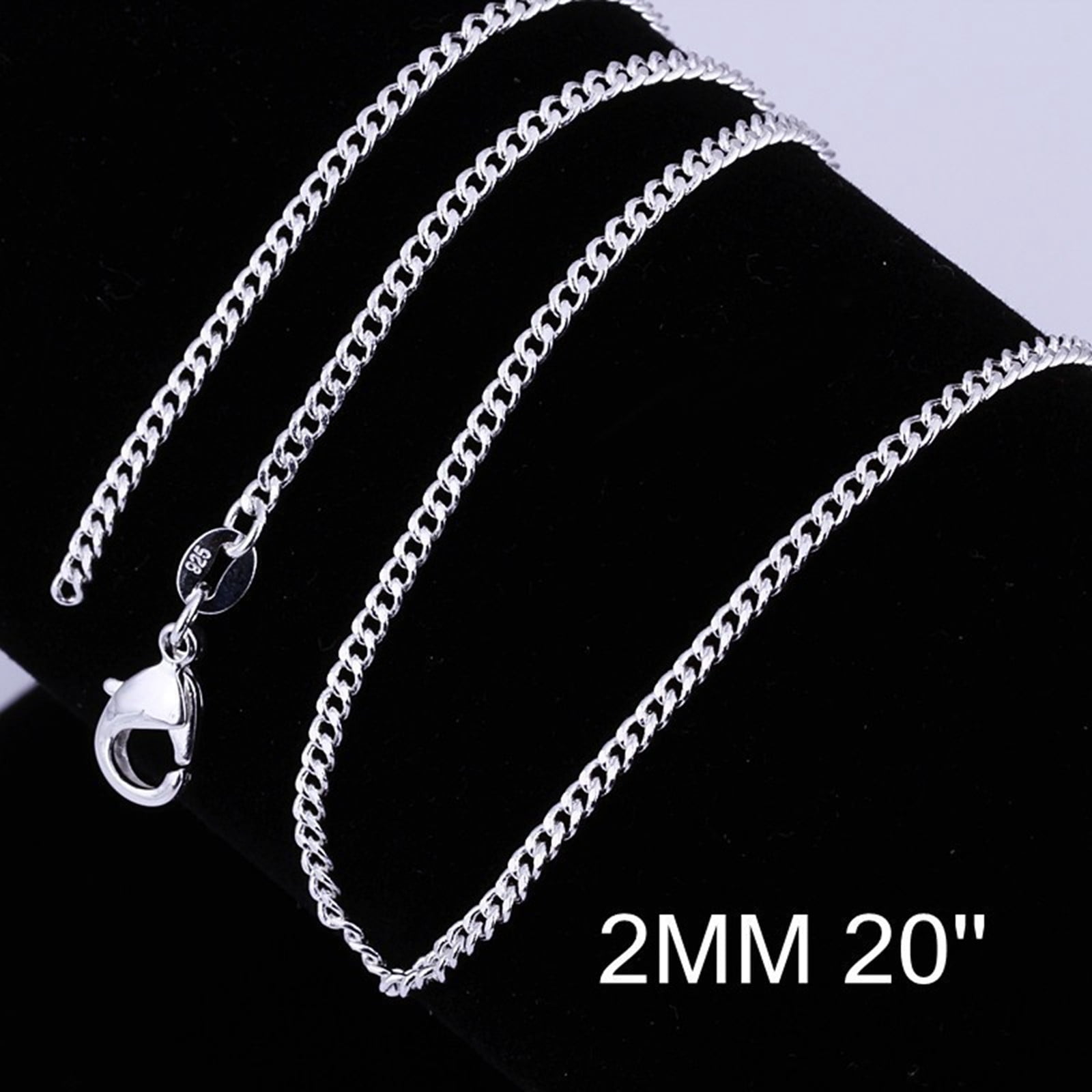 STAOEDU Sterling Silver Chain Necklace Chain for Women 2 mm Cable Chain Necklace Upgraded Spring Ring Clasp Thin Sturdy 16 Inch Walmart