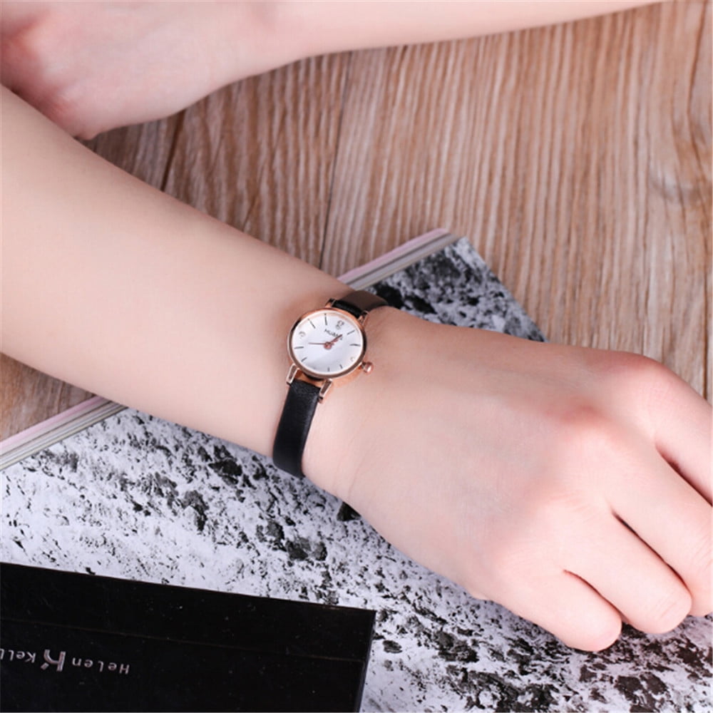 STAOEDU Womens Classic Simple Leather Analog Quartz Wrist Watch Rose ...