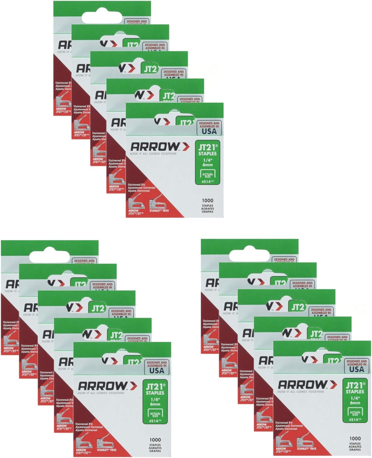 STAPLE JT21 1/4" 1000PK - Walmart.com