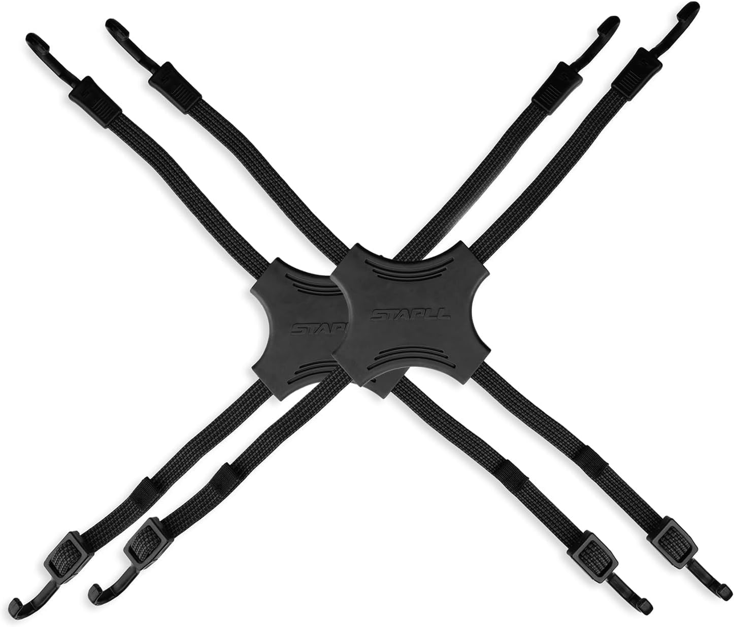 STAPLL Tack Strap 2 Pack, 4-Way Flat Bungee Cord with Rubber Pad Grip ...