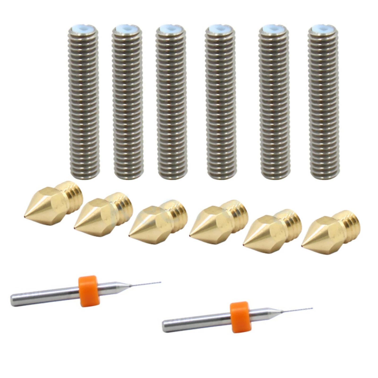 STAR- 1.75Mm Kit For Mk8 3D Printer Extruder Brass Head Nozzle+M6 ...
