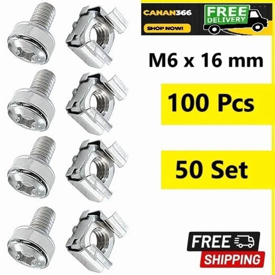 STAR- 100 Pcs/50 Set Rack Mount Screws And Cage Nuts For Rack Mount ...