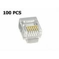 STAR- 100 Pcs Rj12 (6P6C) Telephone Line Plug Connector Stranded Round ...