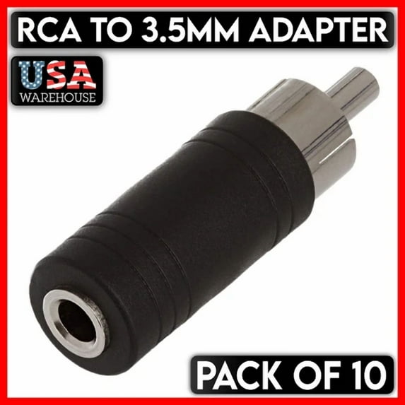 STAR- 10Pcs 3.5Mm Stereo Female Jack To Rca Male Plug Adapter Audio ...