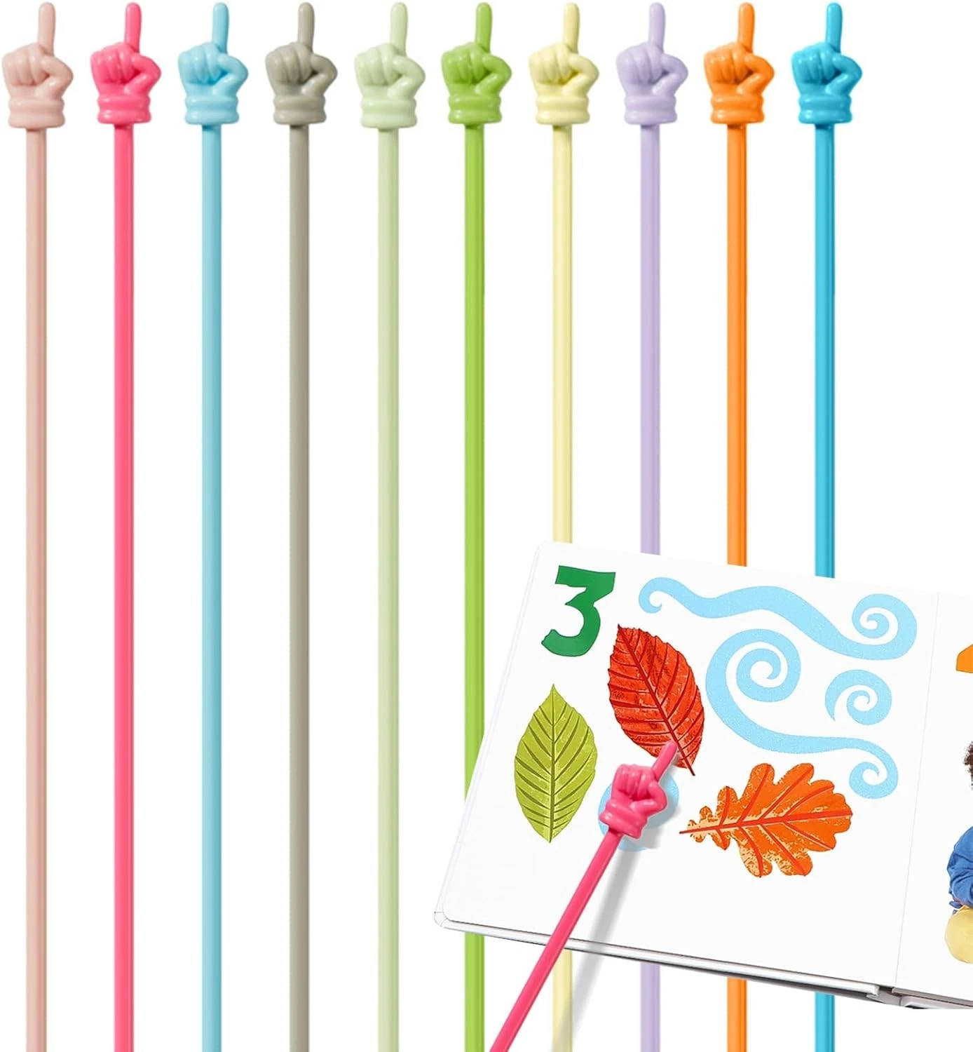 STAR- 10Pcs Finger Pointer For Classroom, Reading Pointers Pastel ...