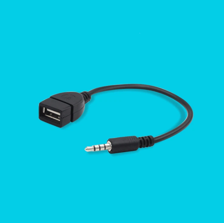 STAR- 10Pcs Usb To 3.5Mm U Disk Connected To 12V Car Cd Player Aux Car ...