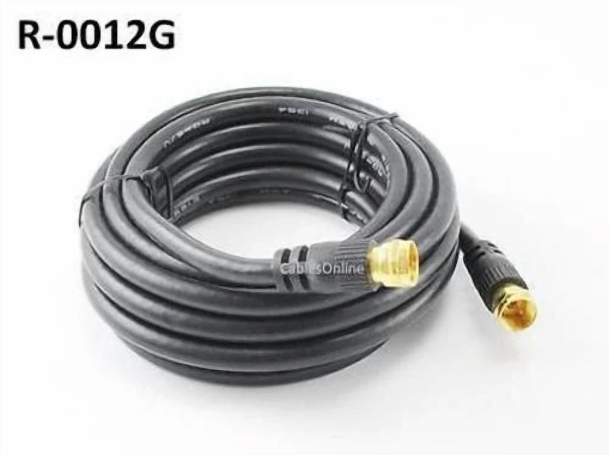 STAR- 12Ft Rg6 75 Ohm High-Grade Gold-Plated F-Type Coaxial Video Cable ...