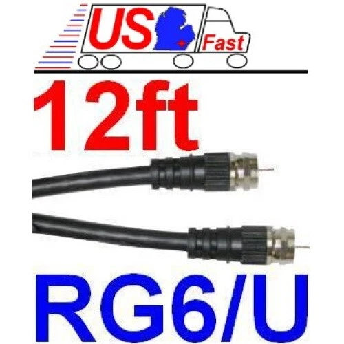 STAR- 12Ft Rg6 Screw On F Connector,75Ohm Coax/Coaxial Tv/Satellite ...