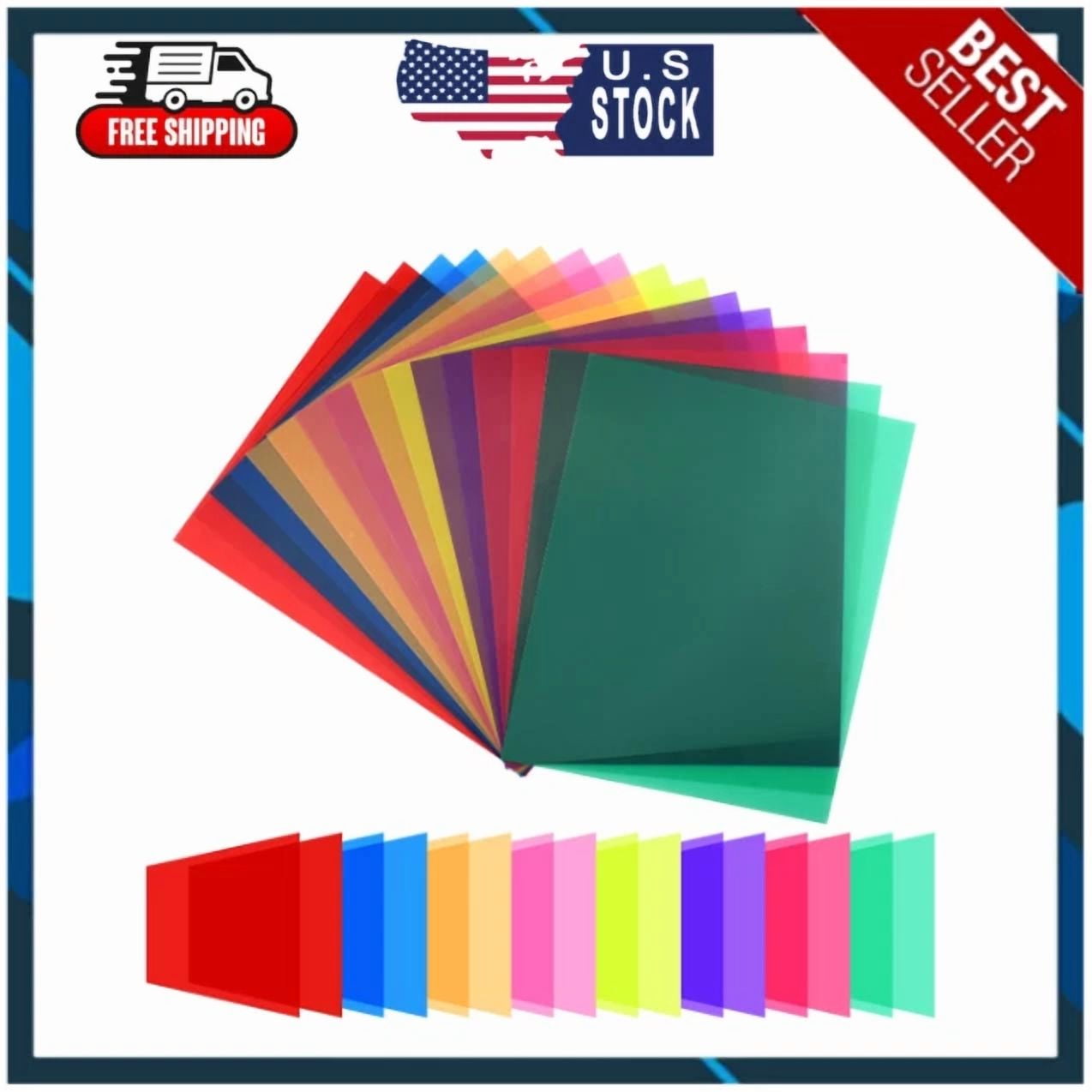 STAR- 16 Pack Light Gels Colored Overlays Transparency Color Film ...