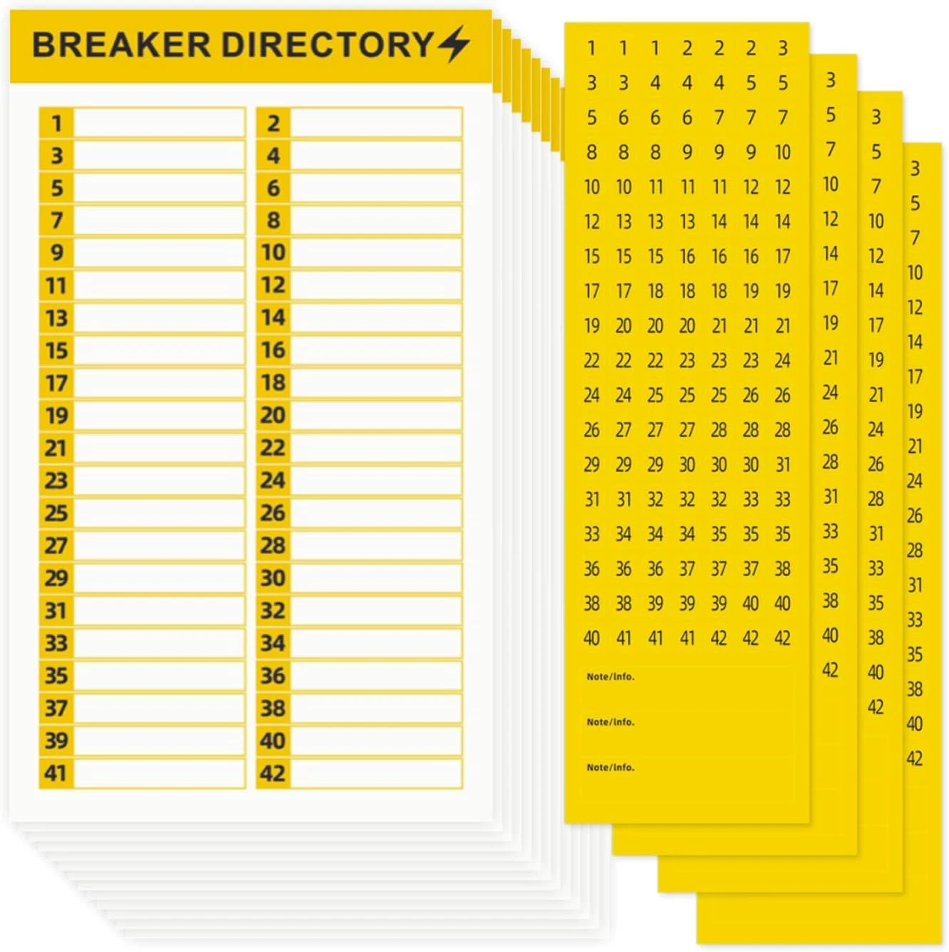 STAR- 16 Sheets Breaker Panel Labels Electrical Box Sticker Numbers ...