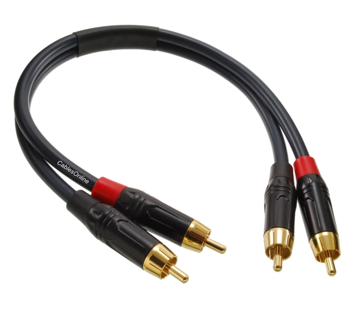 STAR- 1Ft 2-Rca To 2-Rca Gold-Plated Male To Male Dj/Mixer/Stereo ...