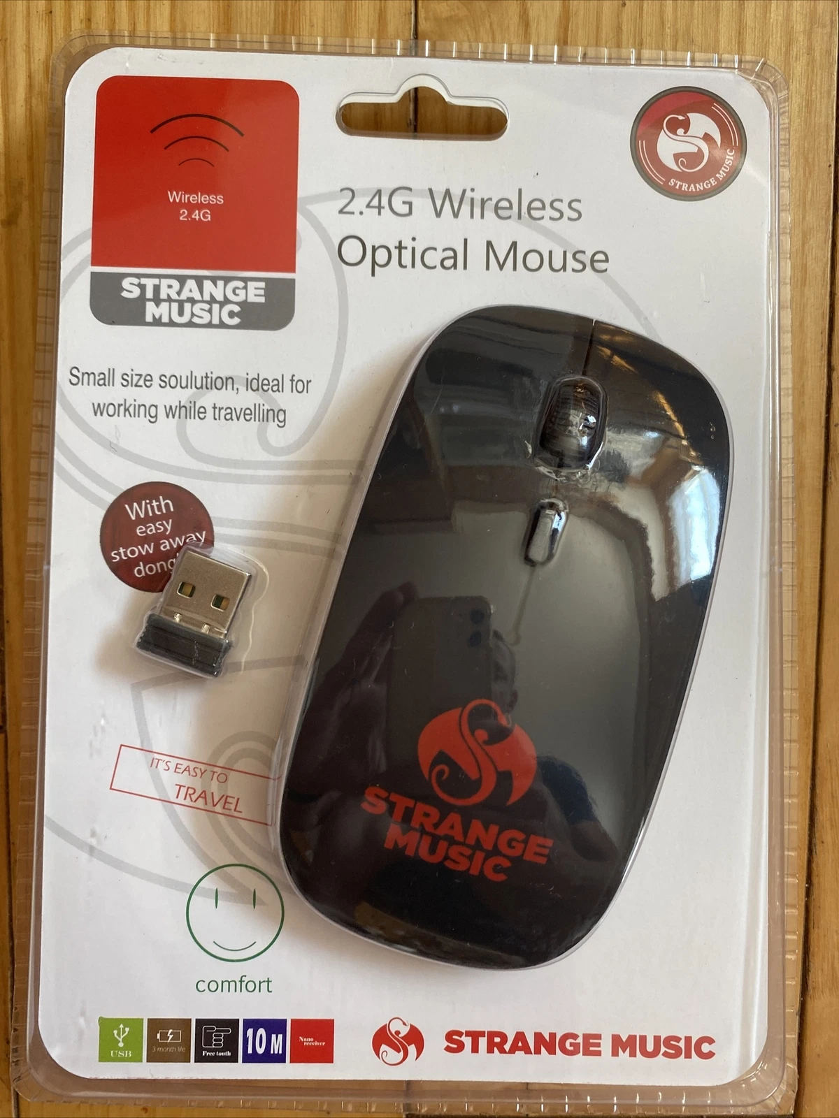 STAR- 2.4Ghz Usb Wireless Optical Mouse Mice Strange Music Inc Black ...