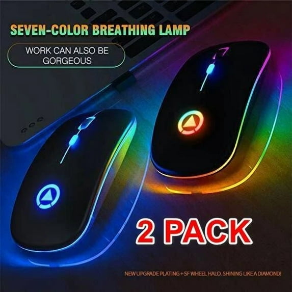 STAR- 2.4Ghz Wireless Optical Mouse Usb Rechargeable Rgb Cordless Mice ...