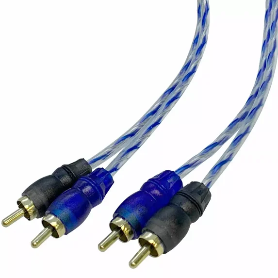STAR- 2 Channel 12 Foot Rca Male Interconnect Audio Cable - Ofc Dual ...