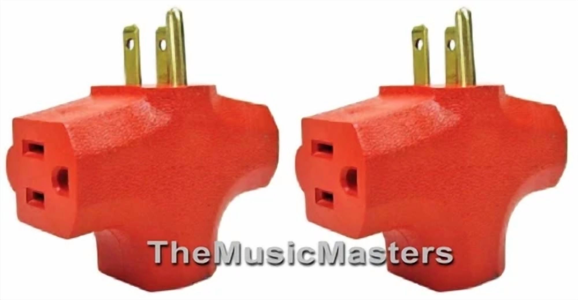 STAR- (2) Grounded 3-Way Electric Adapter 3 Outlet Ac Wall Plug Triple ...