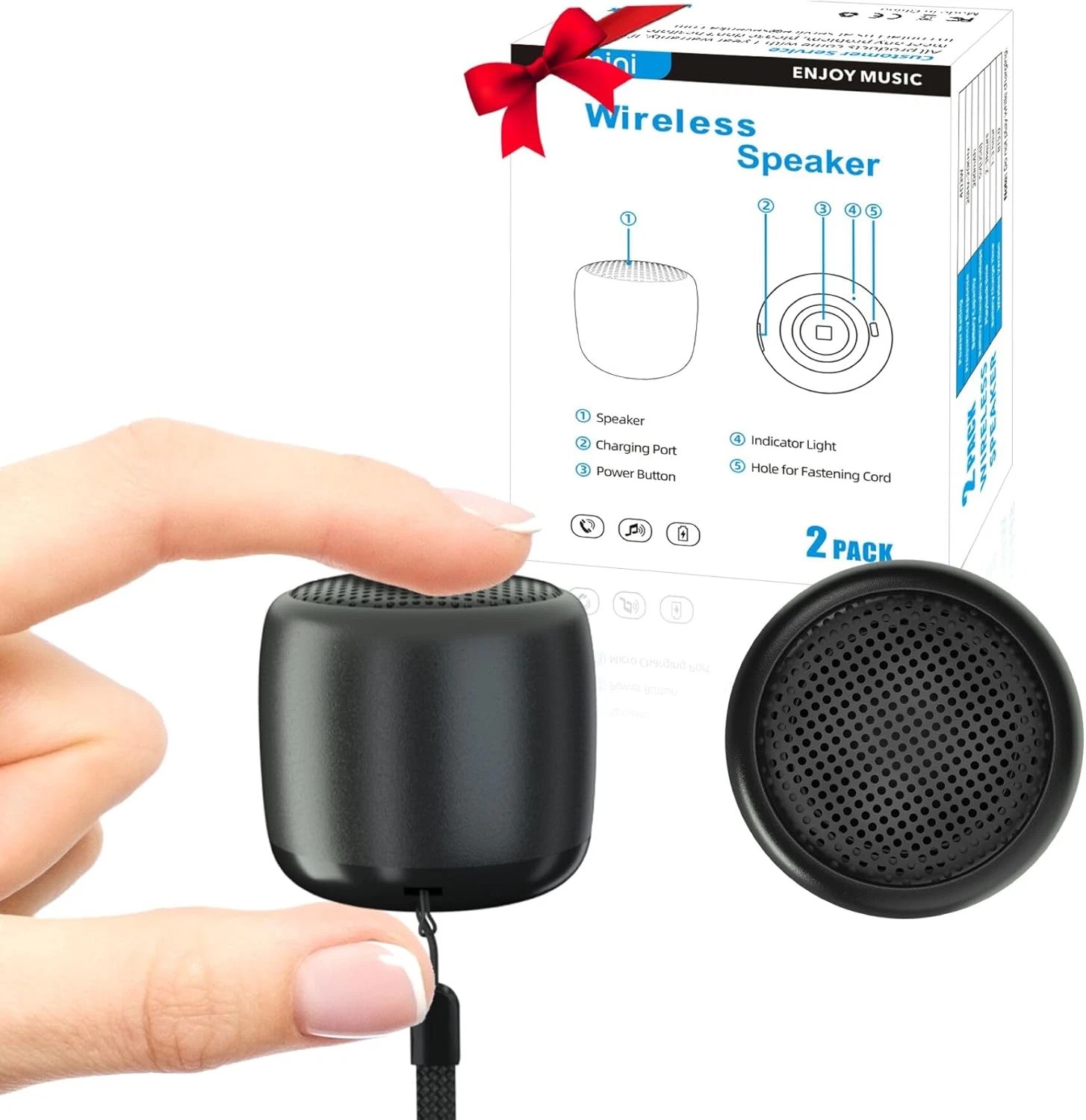 STAR- 2 Mini Speakers, 3W Portable Small Wireless Speaker With Black ...