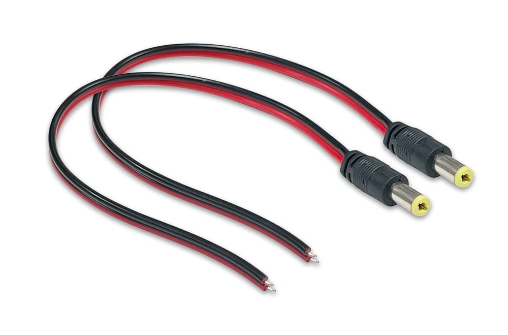 STAR- 2 Pack 22 Awg Male Dc Power Plug 2.1Mm X 5.5Mm Power Cable ...