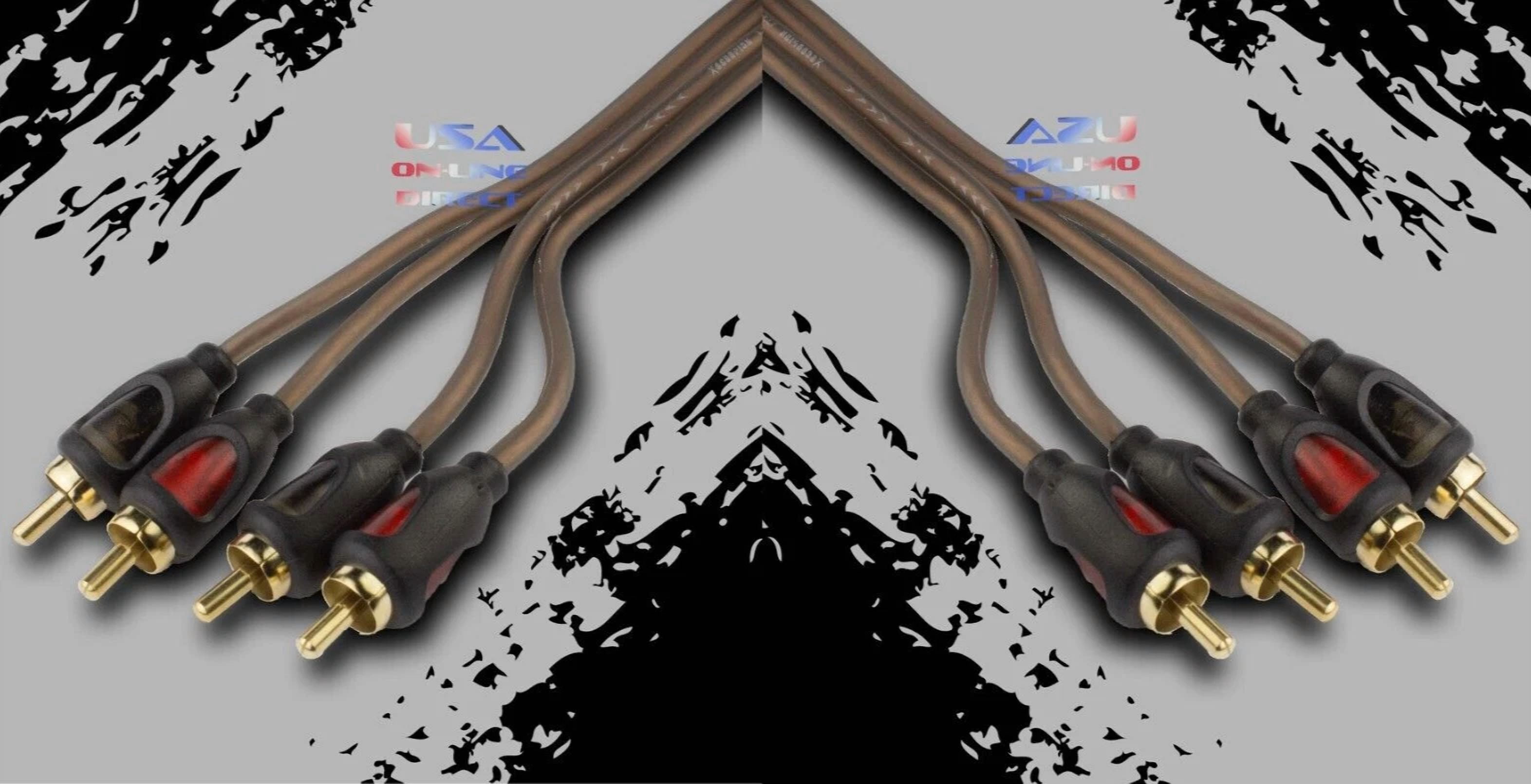 STAR- 2 Pcs 6Ft Car Audio Rca Interconnect Copper Ultra Flexible Cable ...