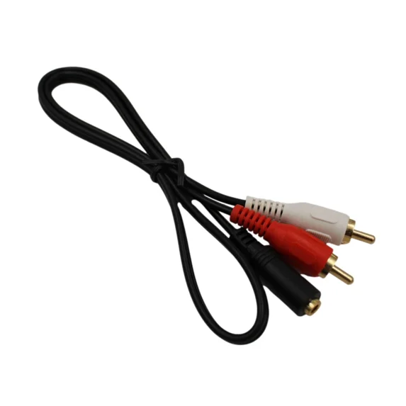 STAR- 2 Rca Male To Stereo Audio 3.5Mm Female Jack Plug Socket To ...