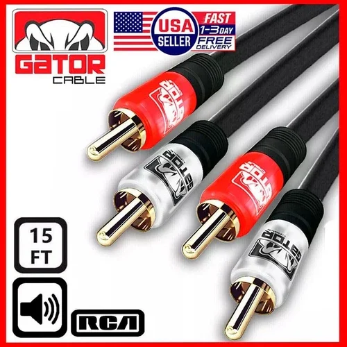 STAR- 2-Rca To 2-Rca Cable Male Stereo Audio Patch Coaxial Cord L/R ...