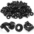 STAR- 20-Pack Of Black M6 Cage Nuts & Screws For Rack Mount 20 Pack M6 ...
