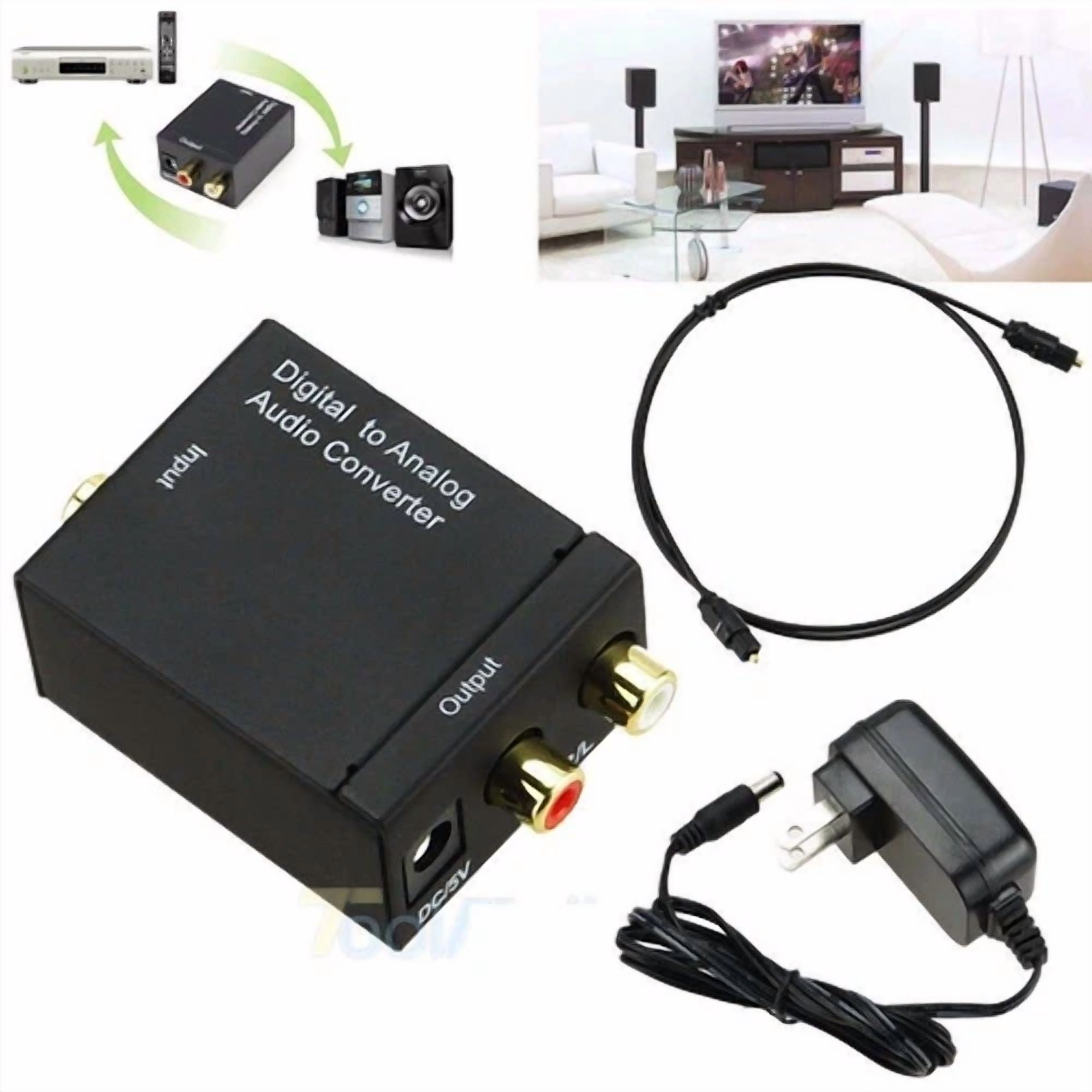STAR- 24Bit Pdif Digital Toslink Optical Coaxial To Analog Rca L/R ...