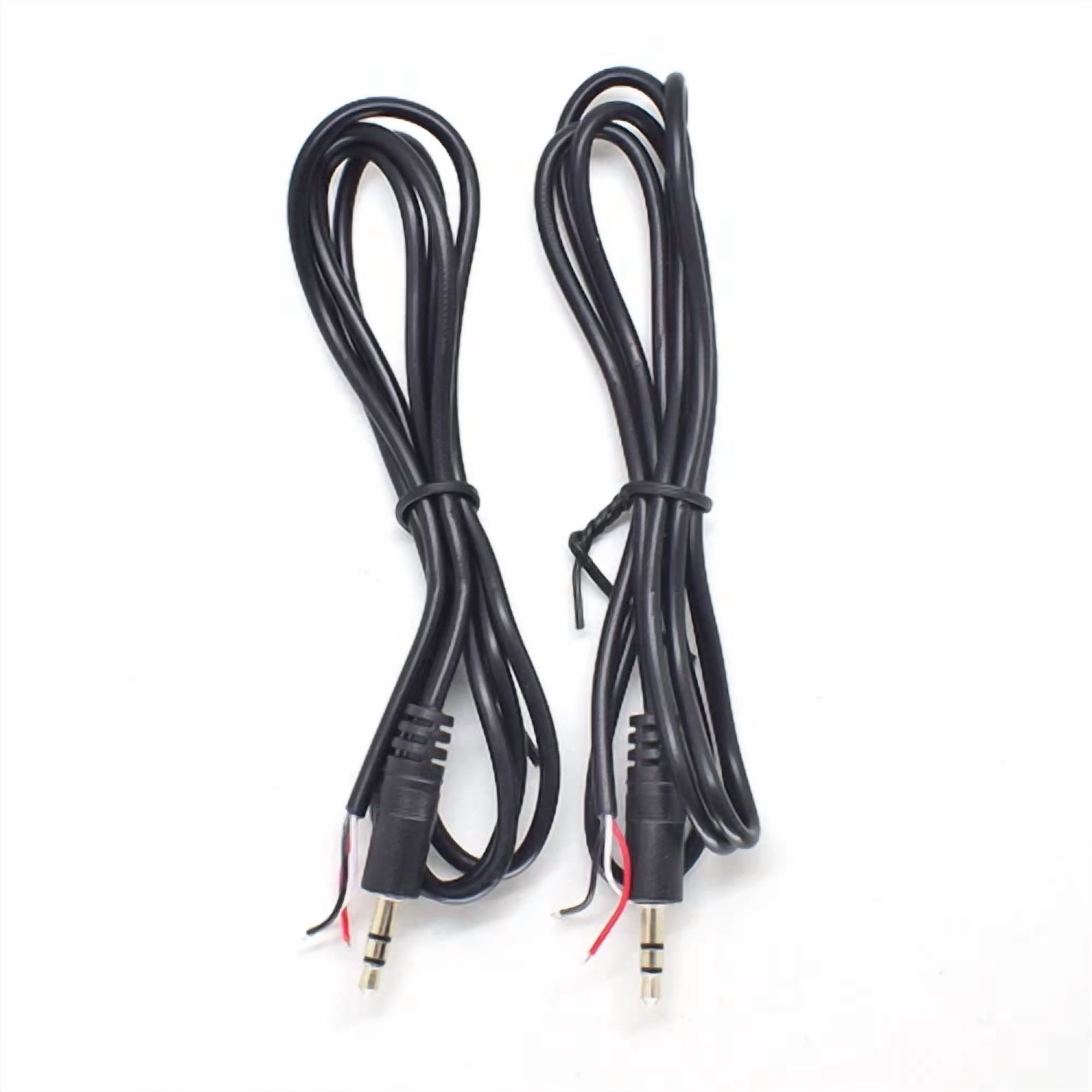 STAR- 2Pcs 1M/3.3Ft 3.5Mm 1/8" Stereo Male Plug To Bare Wire Diy 2 Wire ...